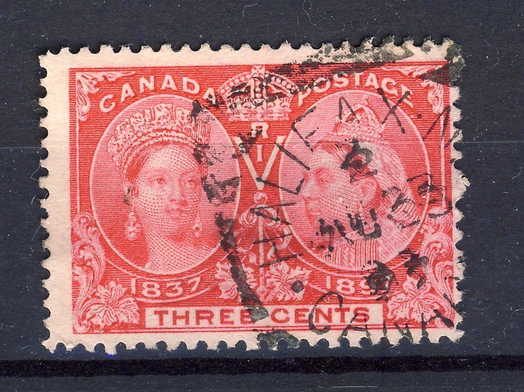 Canada Victoria Jubilee Stamp #53 3c check it out details front & back ...