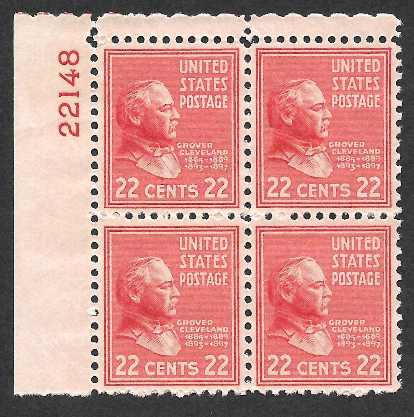 1938 MNH 22-cent Prexie PNB, Scott #827** | United States, General ...
