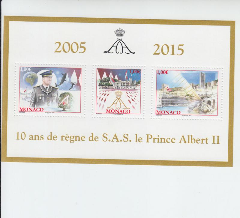 2015 Monaco 10th Anniv Prince Albert II SS (Scott 2809) MNH | Europe ...
