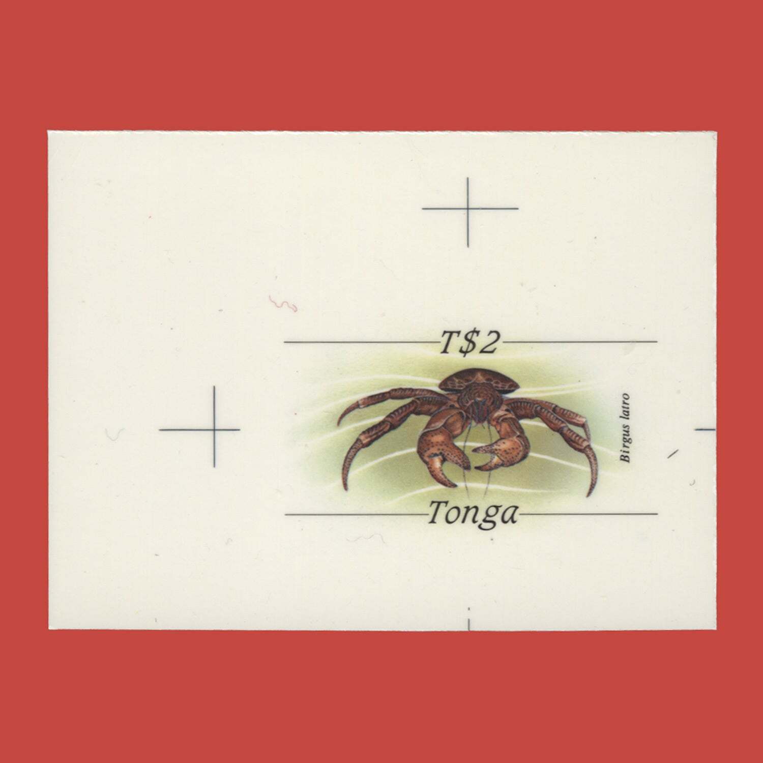 Tonga 1984 T$2 Coconut Crab cromalin proof | Australia & Oceania ...
