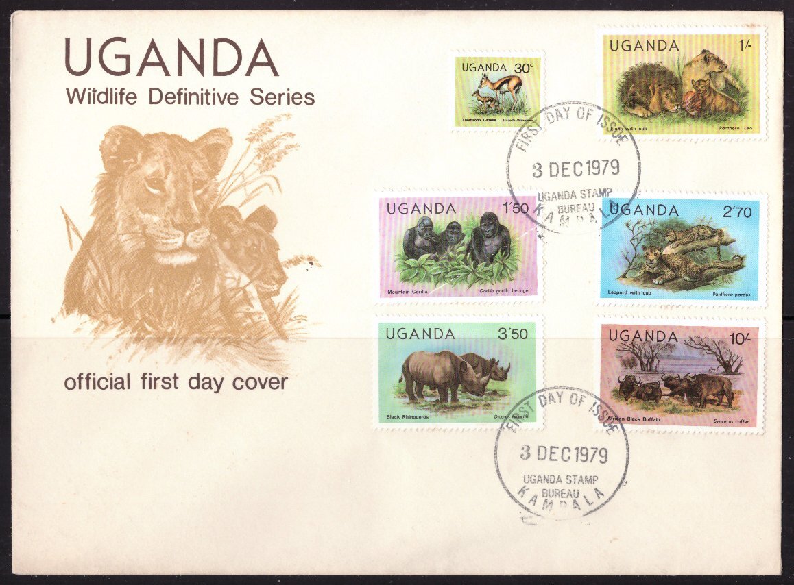 F323 UGANDA FDC # 281, 284, 285, 287, 288, 290 Wildlife Issue | Africa ...
