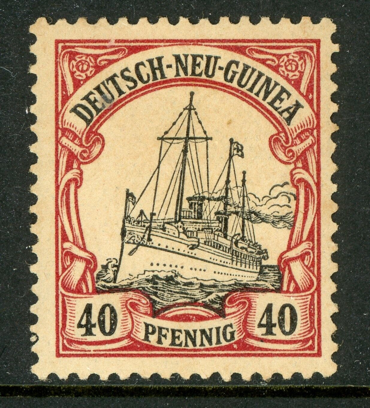 Germany 1901 New Guinea 40pf Lake/Black Yacht Unwmk Scott # 13 MNH E366 ...