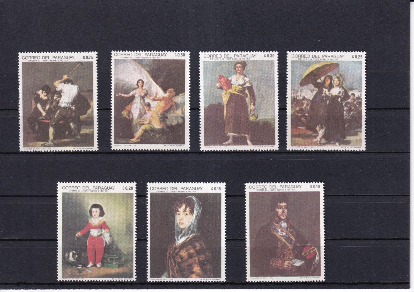 SA44b Paraguay 1969 Paintings of Painter Francisco Jose de Goya mint ...