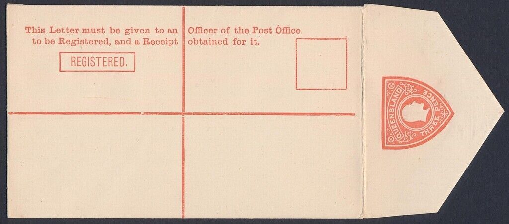 QUEENSLAND Registered Envelope 1913 KEVII 3d, Melbourne printing ...