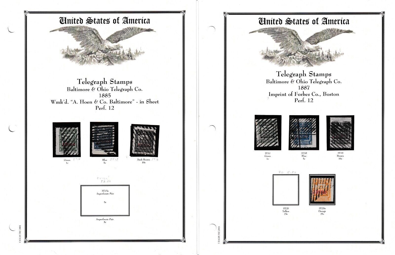 1881 thru 1946 U.S. Telegraph Collection w/Pages (Not Complete) (61182 ...