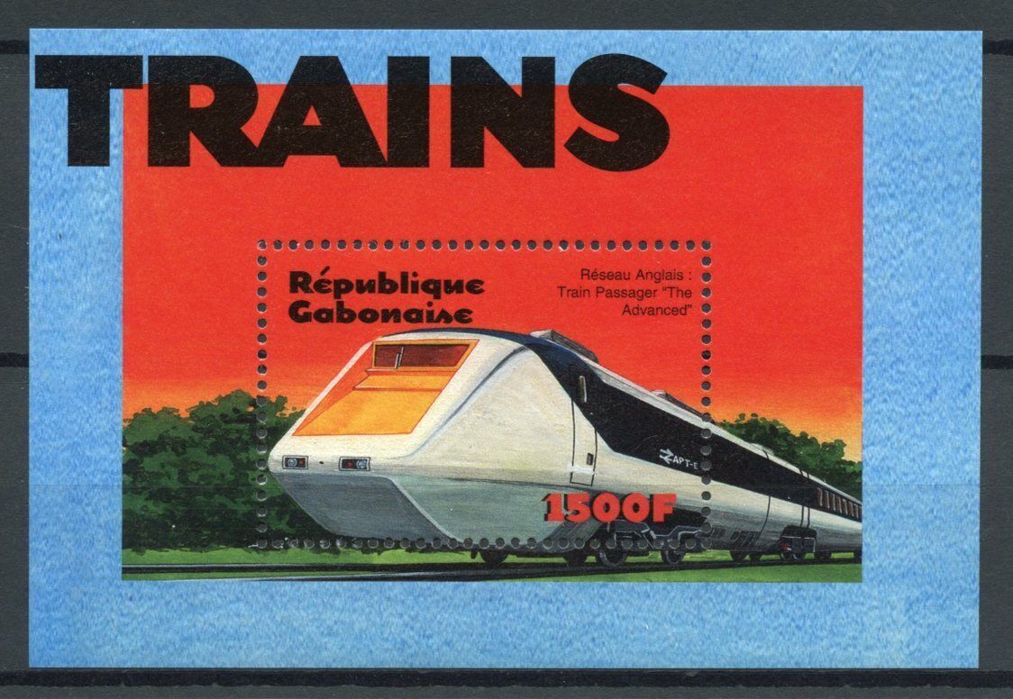 Gabon 2001 MNH Trains Stamps Passenger Train The Advanced Railways Rail ...
