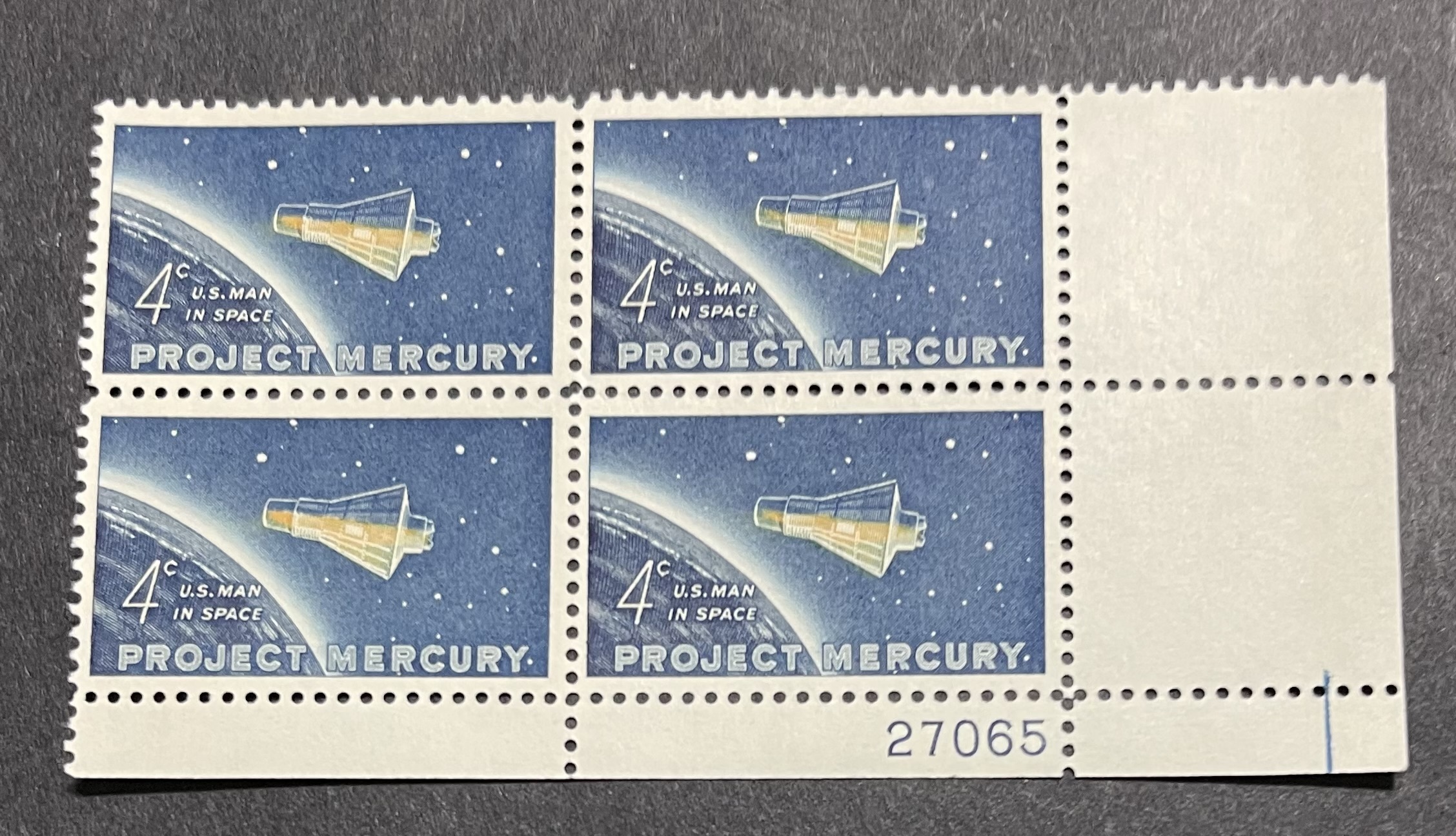 US 1962 Project Mercury #1193 plt blk of 4 mint | United States ...