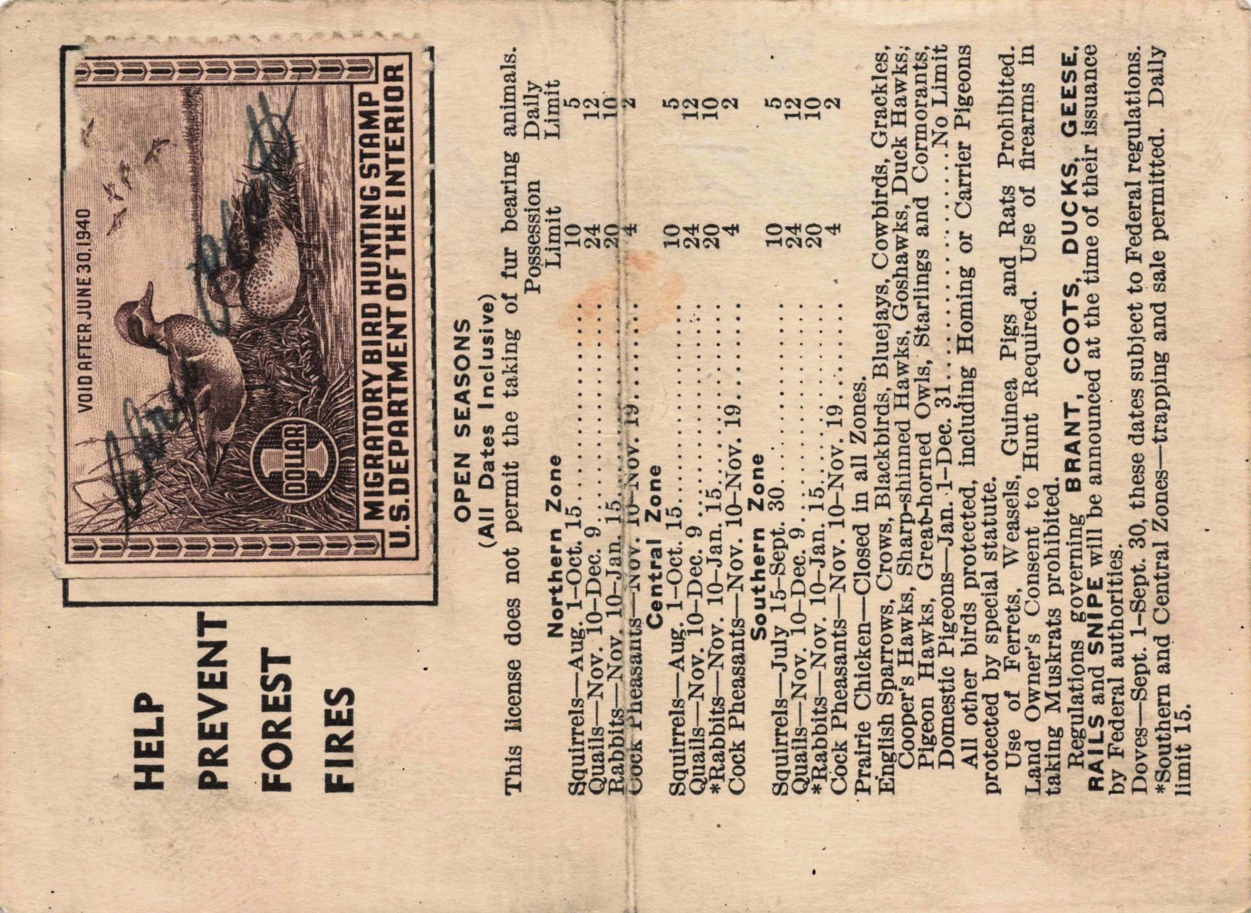 USA RW6 Used on Full License Damaged Stamp | United States, Duck Stamps ...