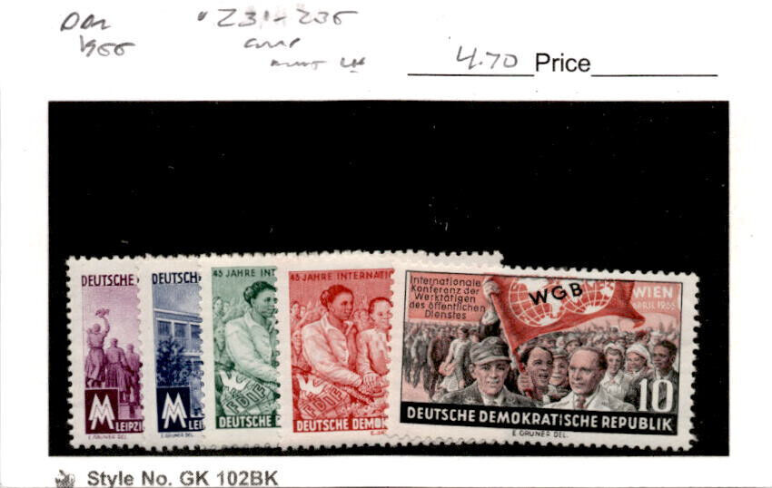 Germany - DDR, Postage Stamp, #231-235 Mint LH, 1955 (AB) | Europe ...