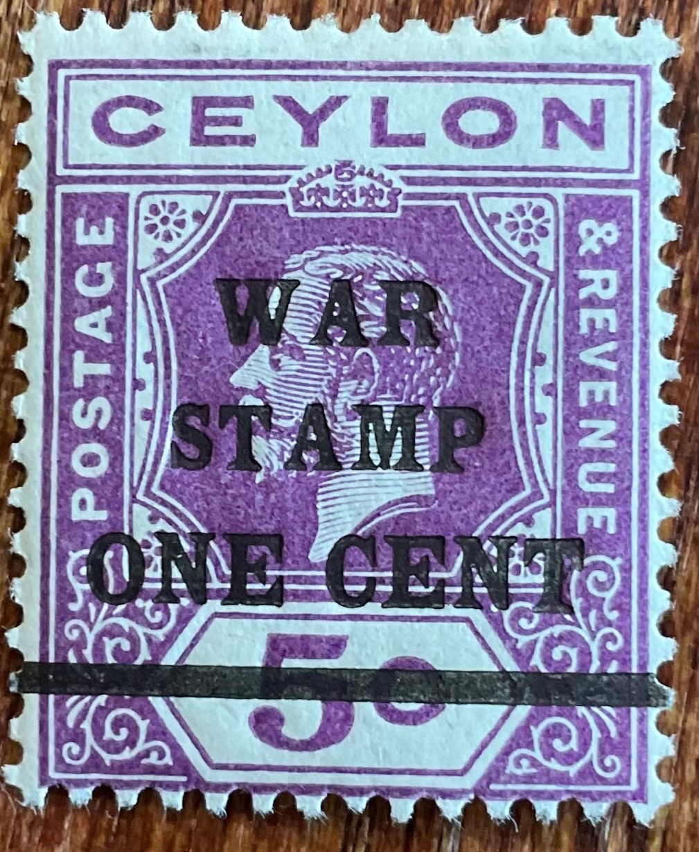 Ceylon #MR4 *MH* Single “War Stamp” King George V L21 | Asia - Sri ...