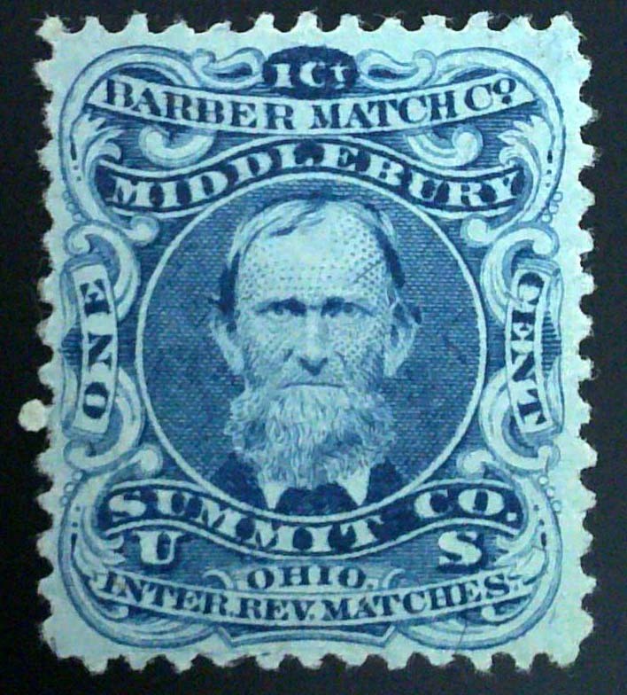 Scott #RO17b - 1c Blue - Silk Paper - Barber Match & Co. | United ...