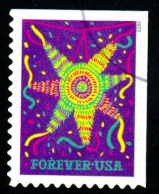 New-2023 - (66c) - Pinatas - Purple background - Used Single - Off ...