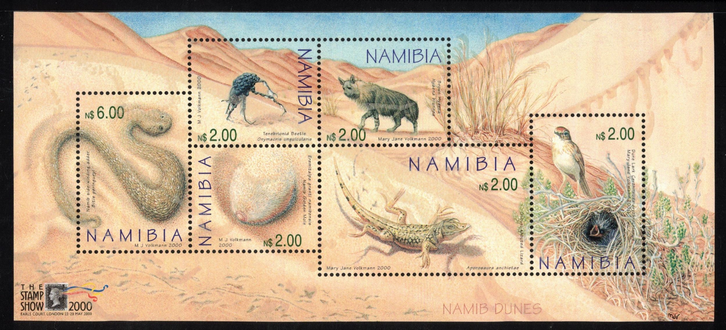 NAMIBIA 2000 Fauna of the Namib Desert S/S; Scott 867; MNH | Africa ...