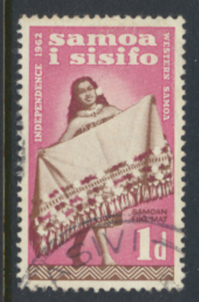 Western Samoa SC# 223 Used Independence 1962 Flag see details and scan ...