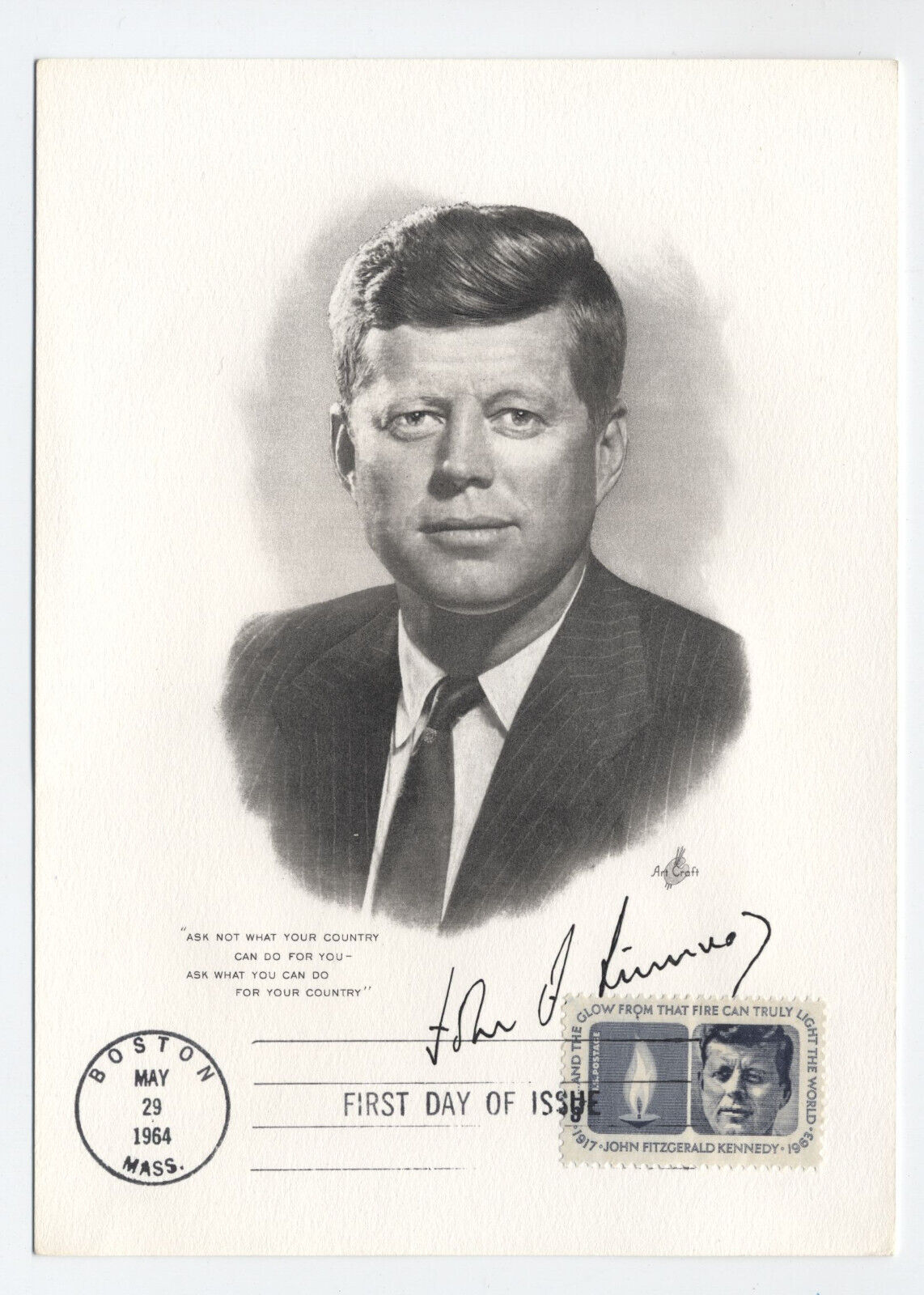 1964 John F Kennedy first day maxium card [y9086] | United States ...