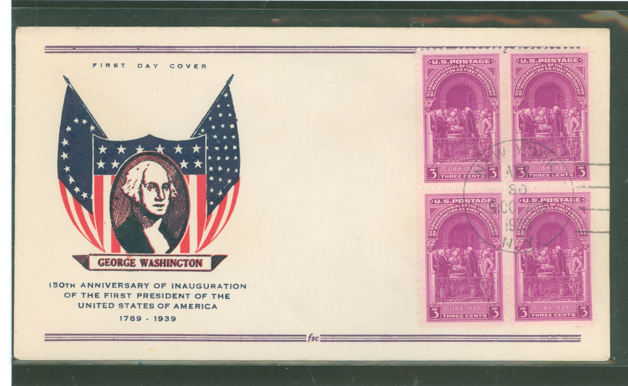 US 776 (1936) 3c Texas Centennial (block of four) on an addressed ...
