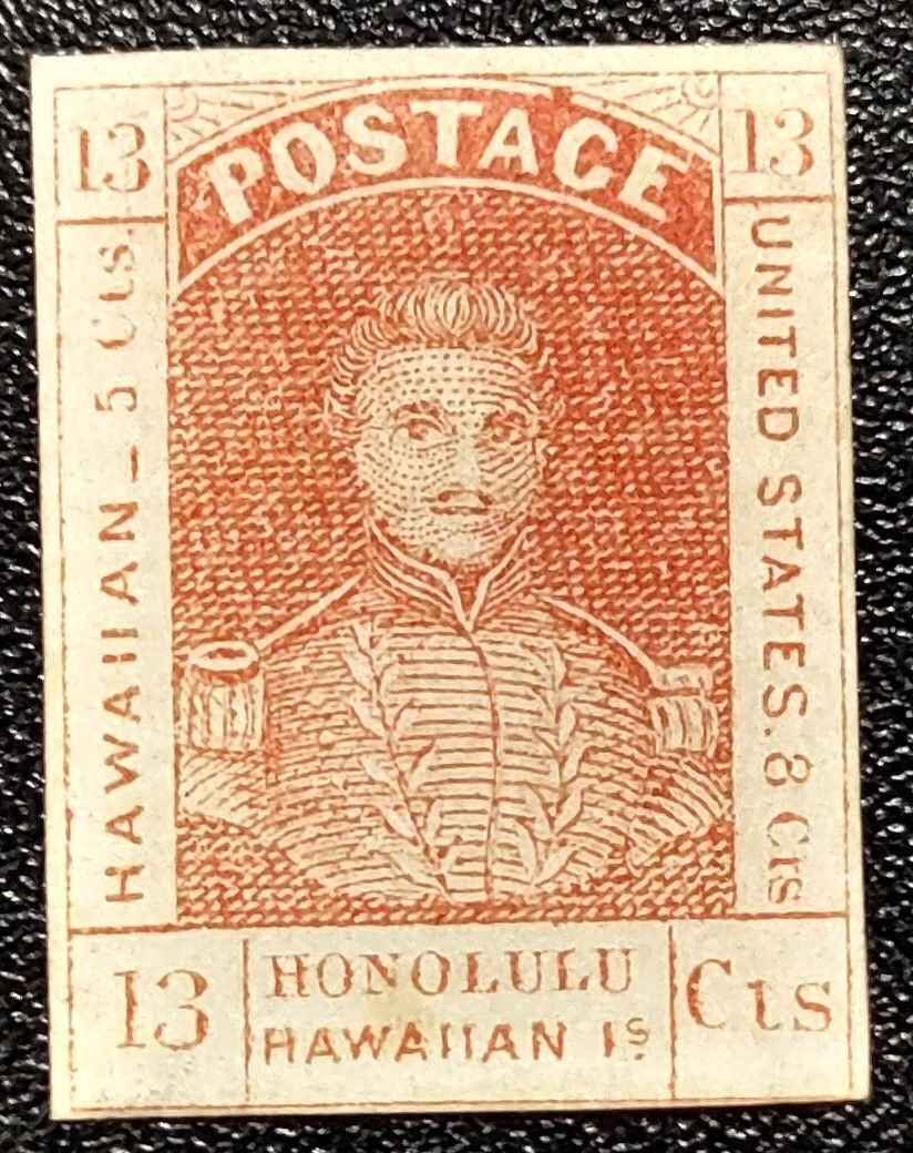 Hawaii Scott Stamp# 11R, H11R -1868 13¢ Orange Red Reprint. MNH, OG ...