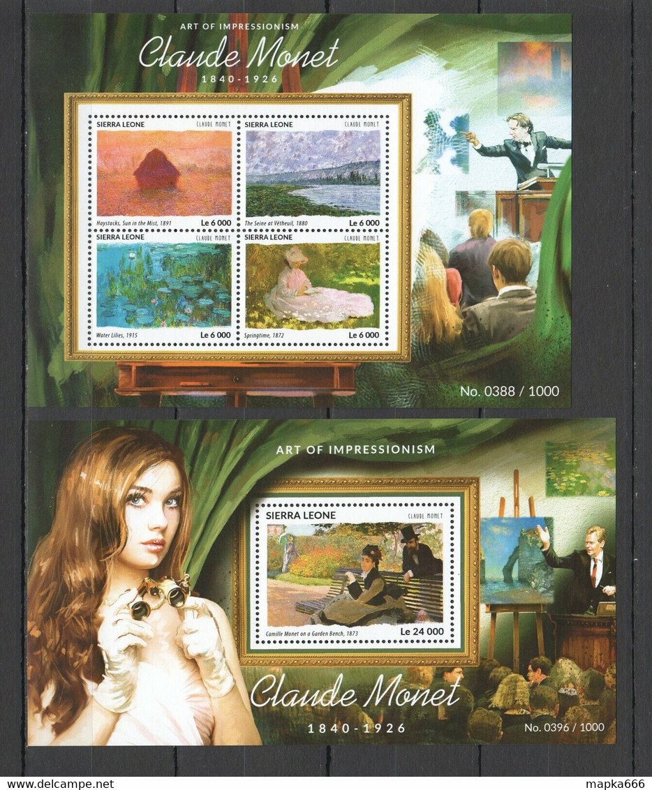 2015 Sierra Leone Art Paintings Claude Monet 1Kb+1Bl ** Stamps St646 ...