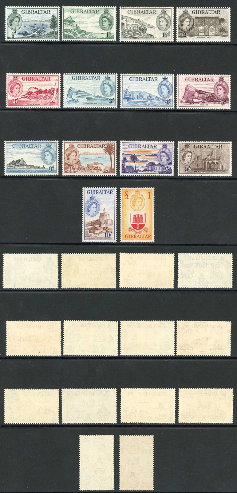 Gibraltar SG145/58 1953 Set of 14 U/M | Europe - Gibraltar, Stamp ...