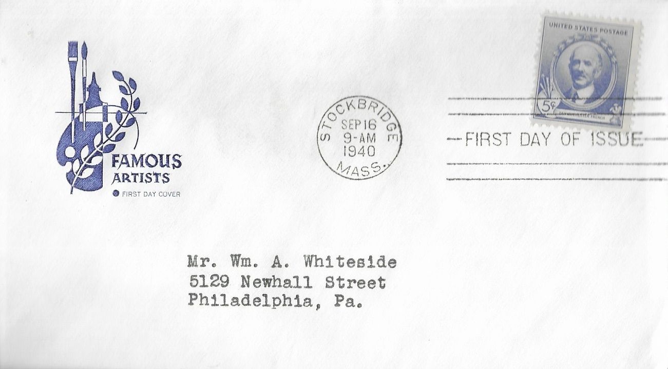 1940 FDC, #887, 5c Daniel Chester French, House of Farnam | United ...