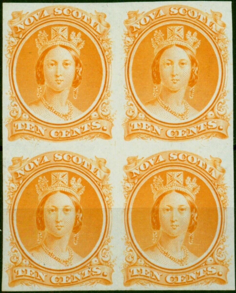 Nova Scotia 1860 10c Orange Plate Proof Unitrade 12TCxii V.F & Fresh ...