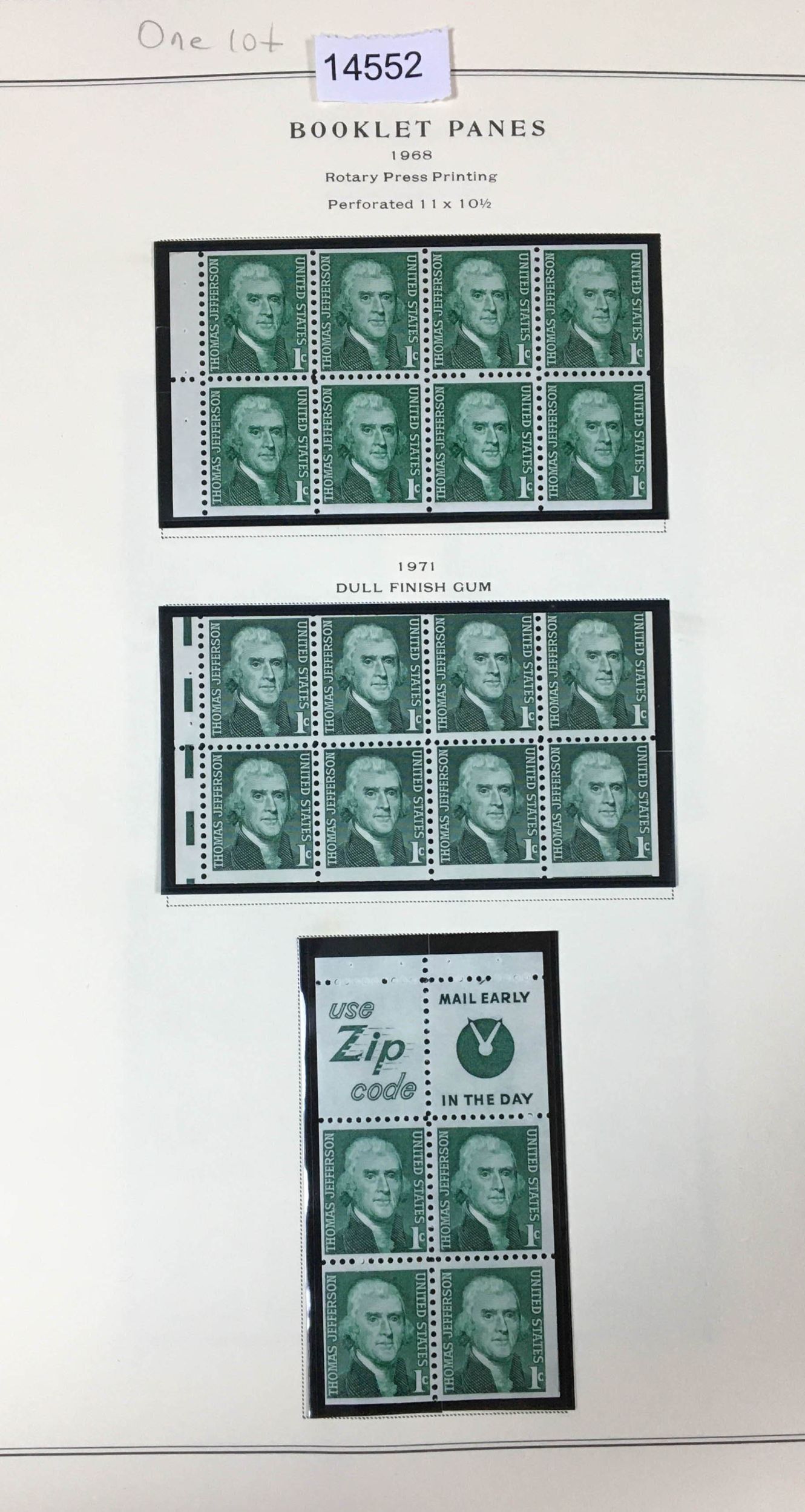 US Stamps # Booklet Panes Collection Mint OG 8 Pages LOT #14552 ...