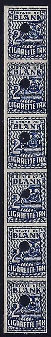 Cigarette Tax Stamp Test / Dummy / Specimen ? "State of Blank" Coil ...
