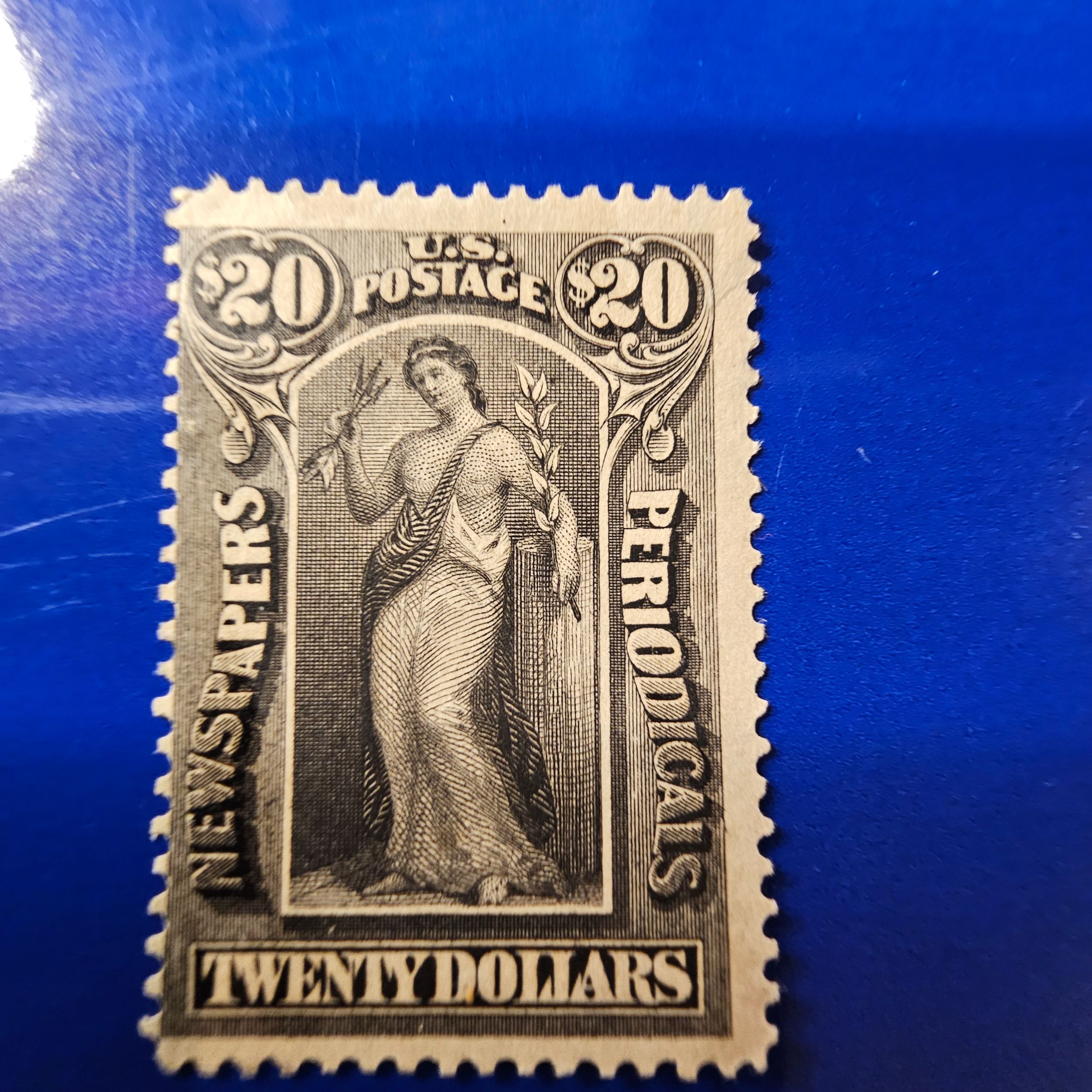 PR111 Newspaper Periodical $20 1895 issue F-Mint OG-Micro hinge mark ...