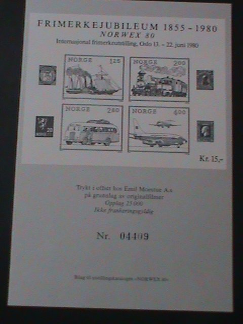 Norway-1980-Norwex'80 Intel. Philatelic Exhibition-Sovenir Card Mnh-Vf ...