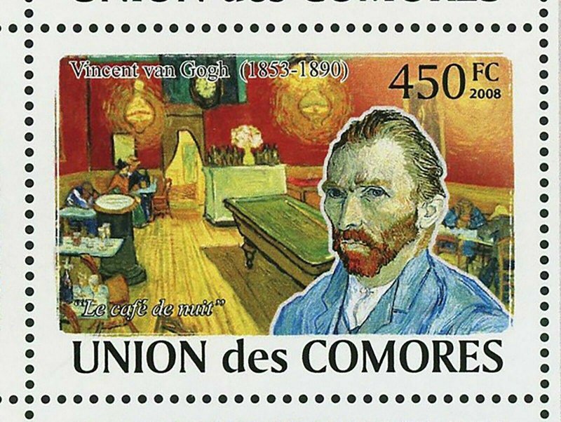 Vincent Van Gogh Stamp Les Oliviers Starry Night La vigne Rouge S/S MNH ...