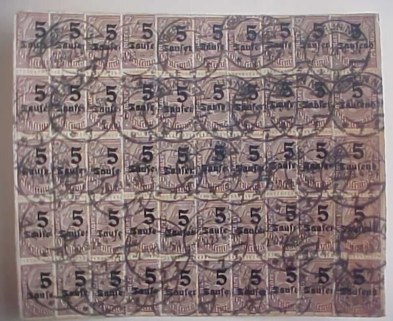 Germany Inflation 250,000Mon Front Only 50 Stamps Berlin 2-10-23 CAT ...