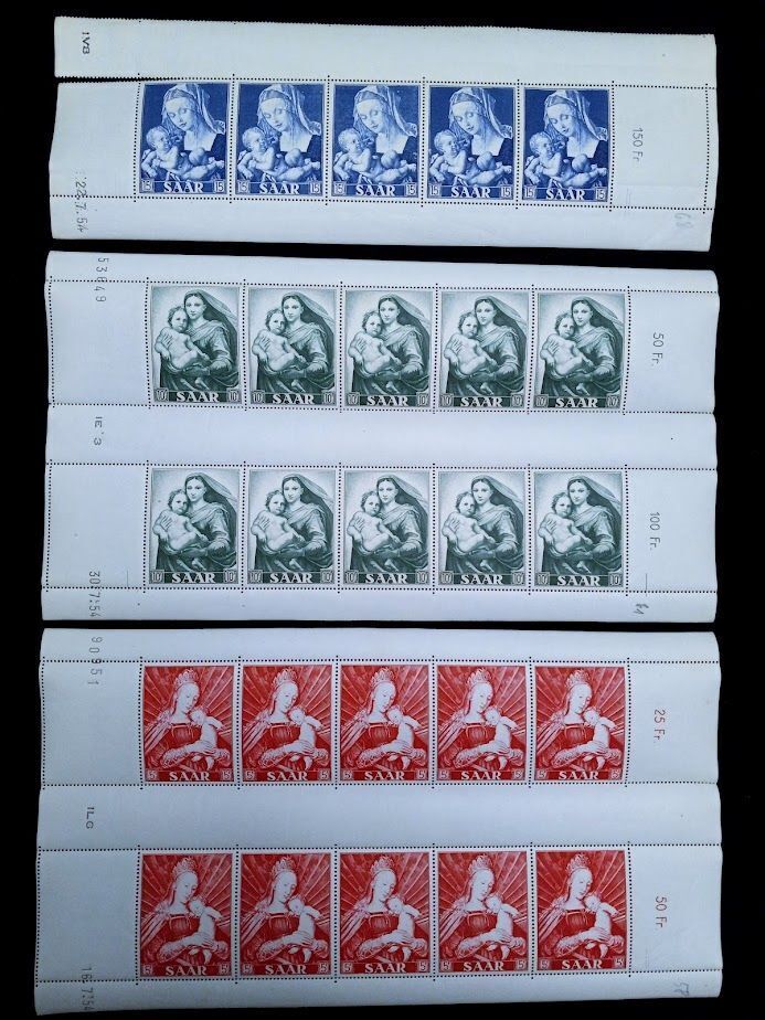 Saar 1954 - 351 Sheet - 352 Sheet - 353 Set of 5 - MNH | Europe ...