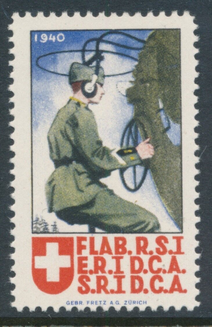 WWII Swiss Soldier Soldatenmarken Poster Stamp Mint Not Hinged ...