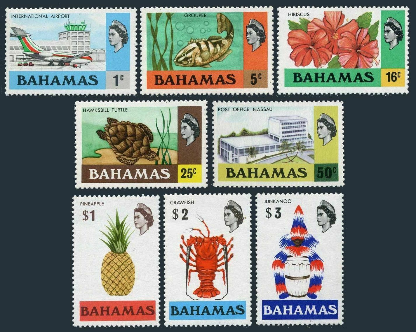 Bahamas 426-443 unwmk,MNH. 1978.Airport,Fish,Flowers,Turtle,Pineapple ...