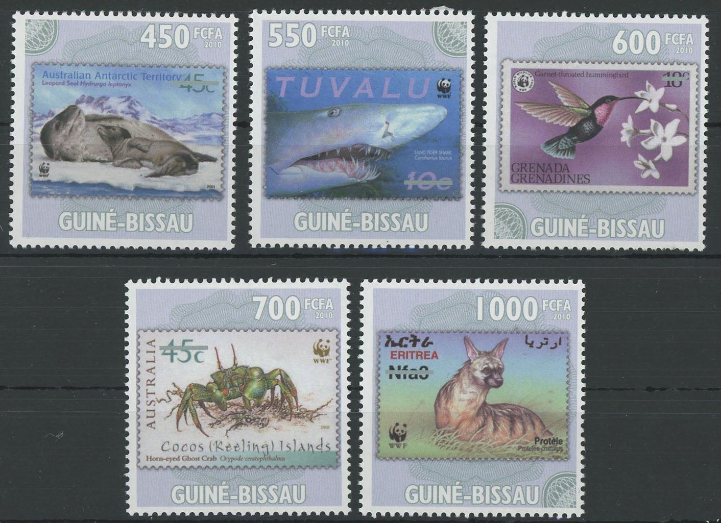 Stamp in Stamp Bird Crab Shark Serie Set of 5 Stamps Mint NH | Europe ...