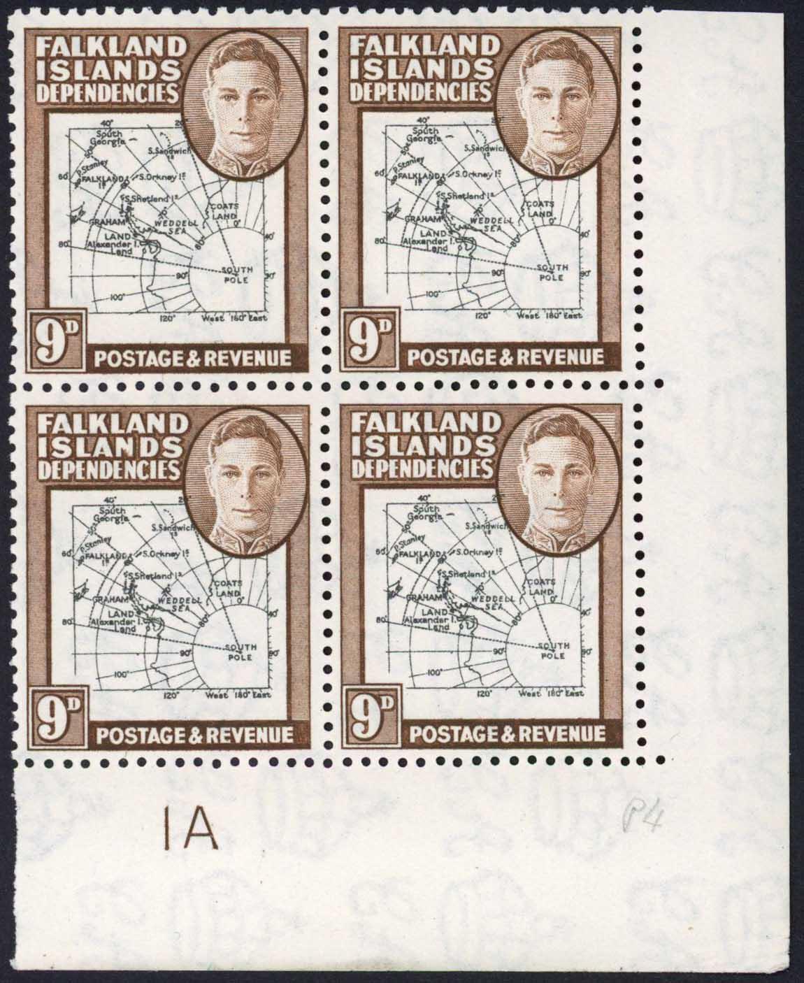 Falkland Is Dep SGG4a 3d Block inc Gap in 80th Parallel U/M | Central ...