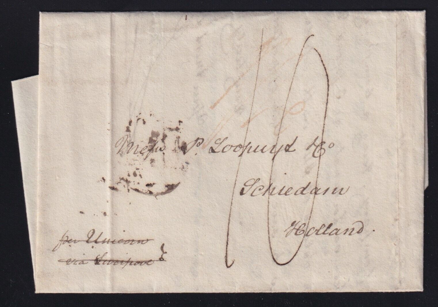 United States 1822 Philadelphia to Netherlands London Forwarding Agent ...