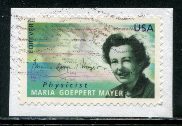 4543 US (44c) Maria Goeppert Mayer SA, used on paper | United States ...