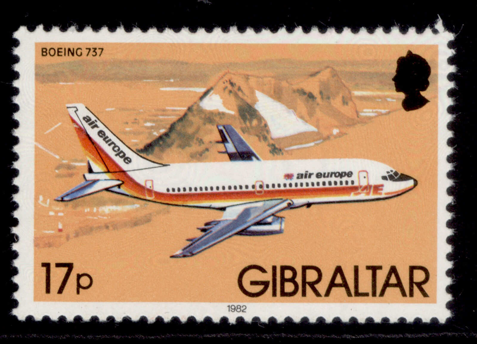 GIBRALTAR QEII SG468, 1983 17p boeing 737, NH MINT. | Europe ...