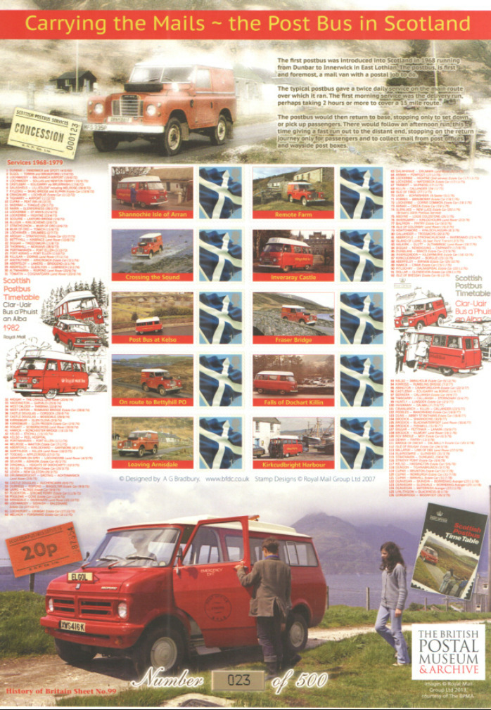 BC-423 2014 History of Britain 99 post bus in no.60 sheet U/M | Great ...