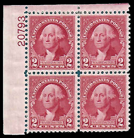 PCBstamps US # 707 PB 8c(4x2c)Washington, (20793), MNH, (PB-1c ...