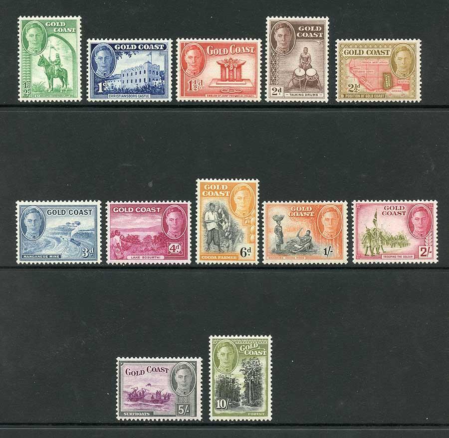 Gold Coast SG135/46 1948 KGVI Set of 12 M/M Cat 85 Pounds | Africa ...