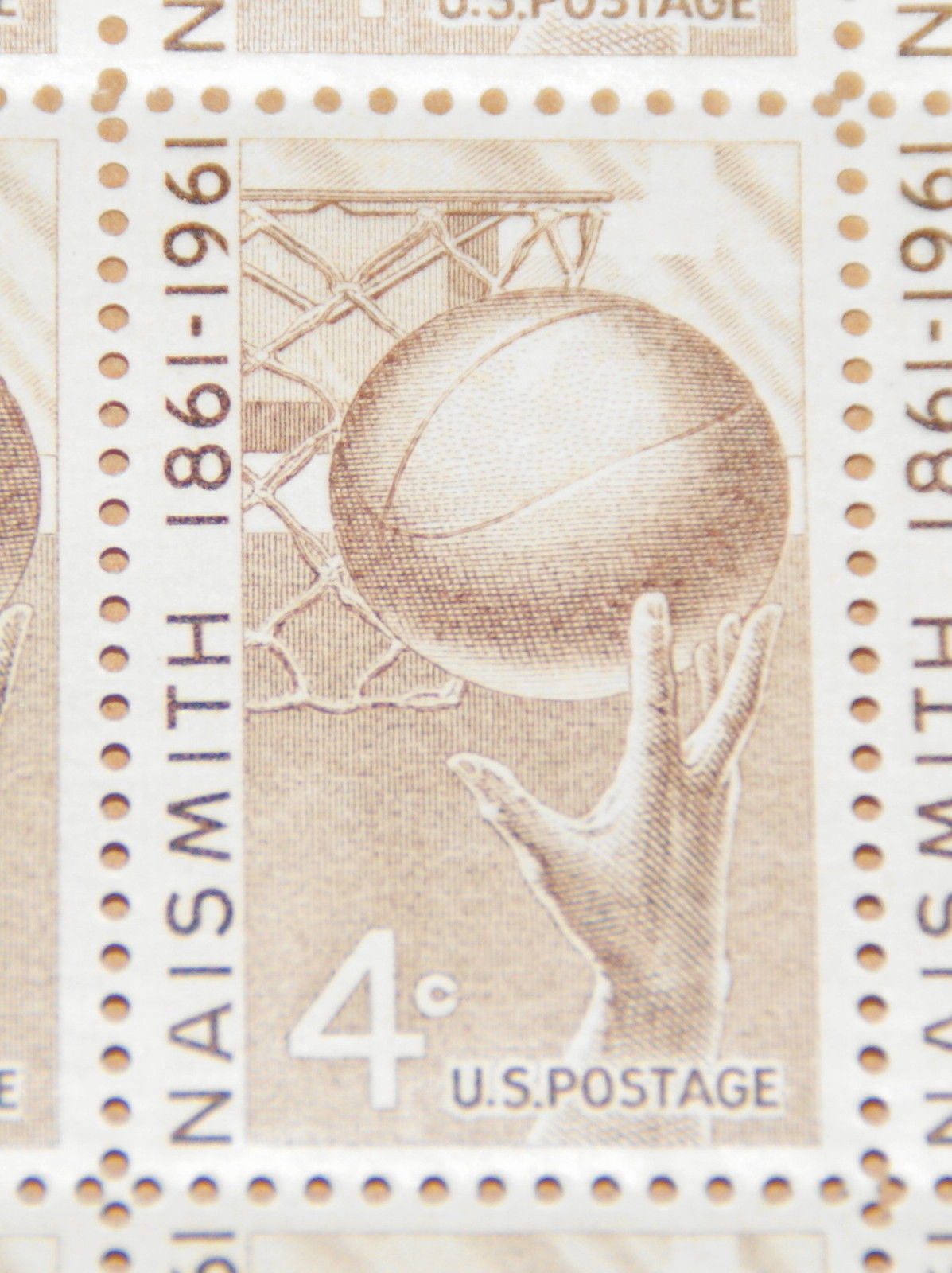 1961 sheet of stamps, Naismith, Basketball, Sc# 1189 | United States ...