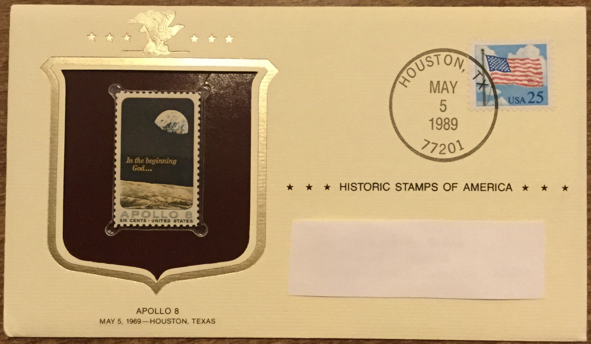 US #1371/2278 MNH Historic Stamps of America Cover Apollo 8 L28 ...