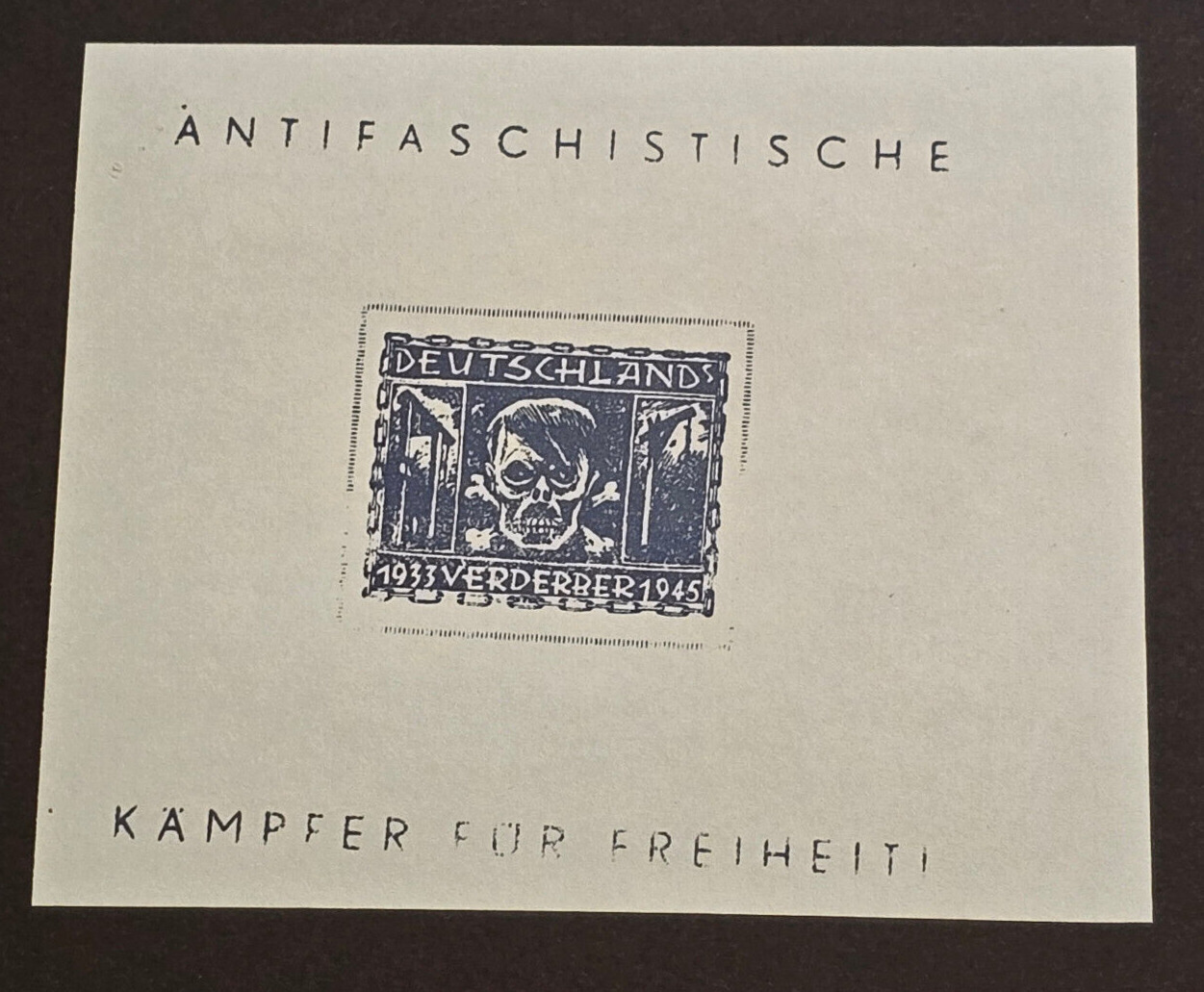 German Third Reich NSDAP Souvenir stamp sheet x 3 Adolf Hitler ...