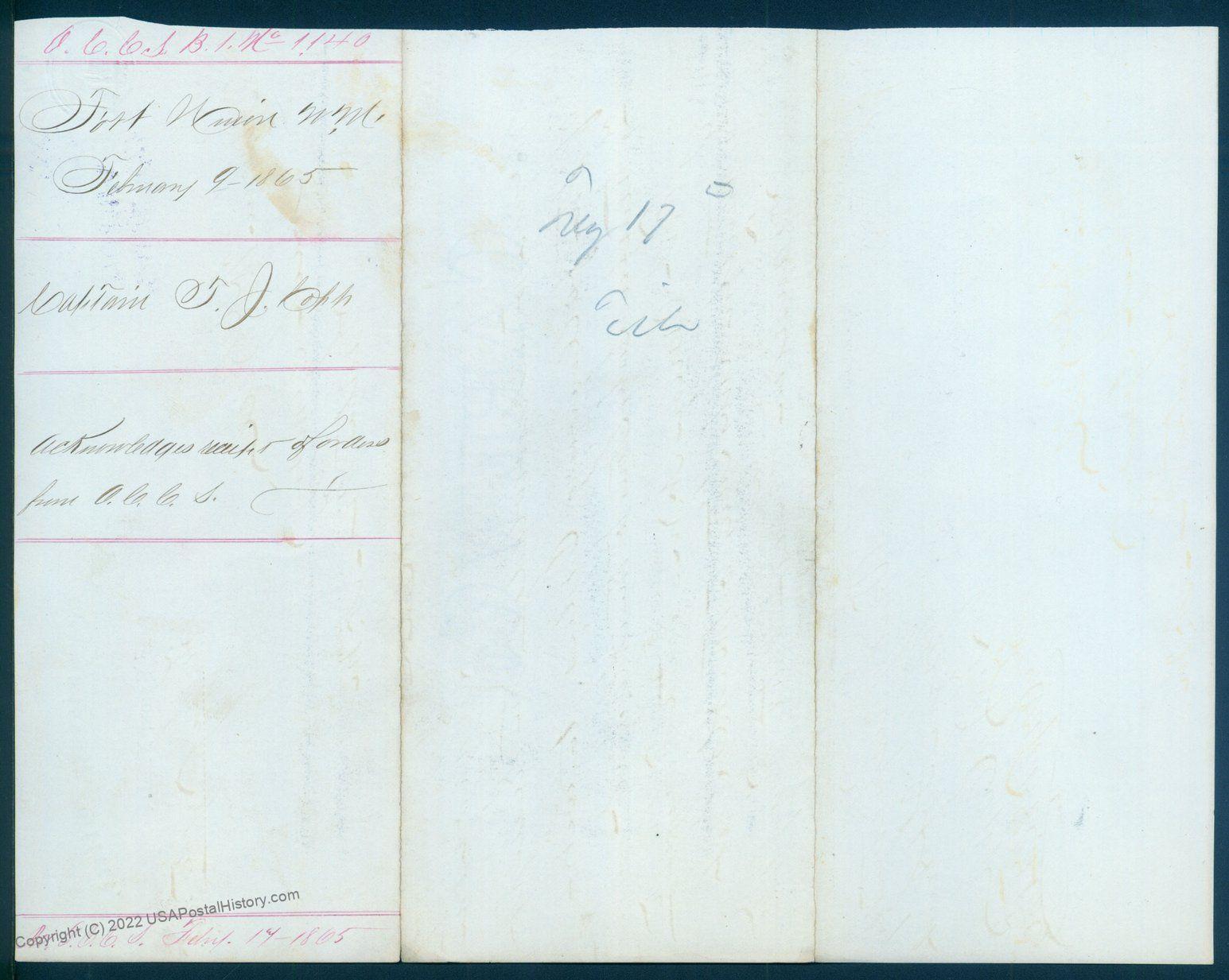 USA 1865 New Mexico Fort Union Civil War Army Letters Territory ...