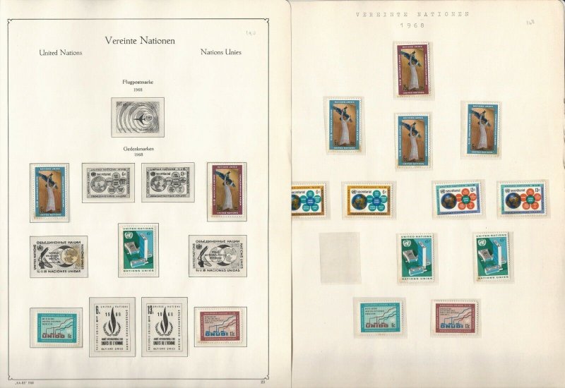 United Nations Stamp Collection on 22 KA-BE Pages, 1951-1969, JFZ ...