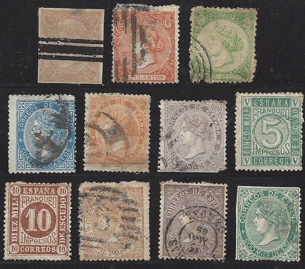 Spain 11 stamps between Scott# 83 and 101 Cat Val: $150 | Worldwide ...