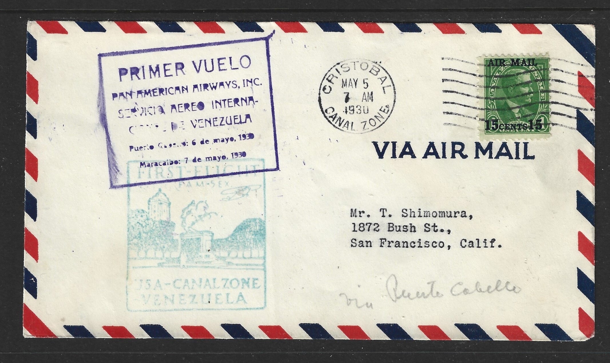 F5-55a/F5-61 First Flight Canal Zone to Venezuela - USA Dual Flight ...