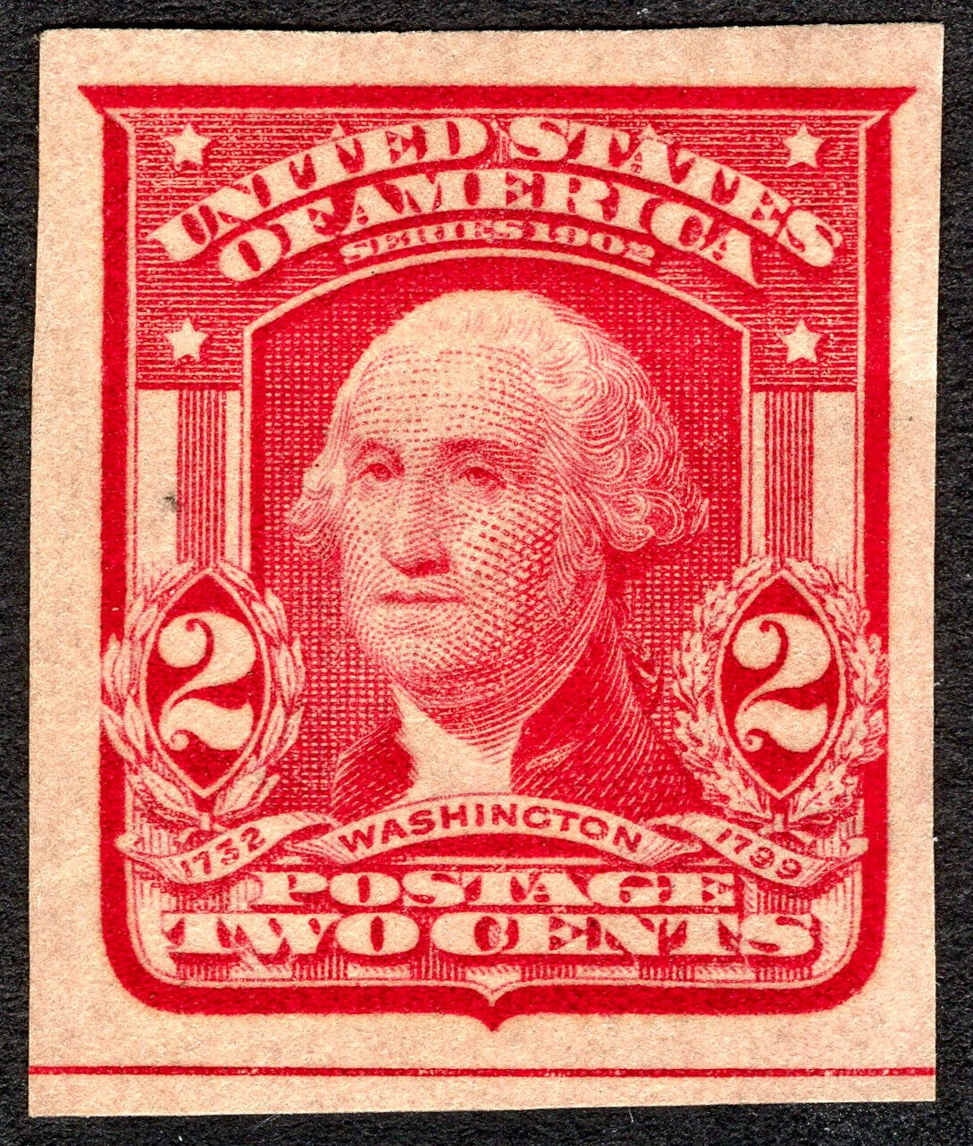 1908 2¢ Washington Imperf Stamp #320 T1 MH CV $15 | United States ...
